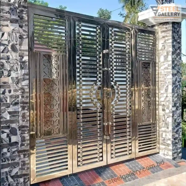 Premium SS Boundary Gate Design with Laser Panels - Steel Gallery