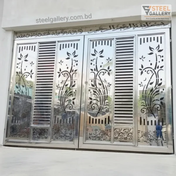 Premium SS Boundary Gate with Laser Cut Floral Design - Steel Gallery